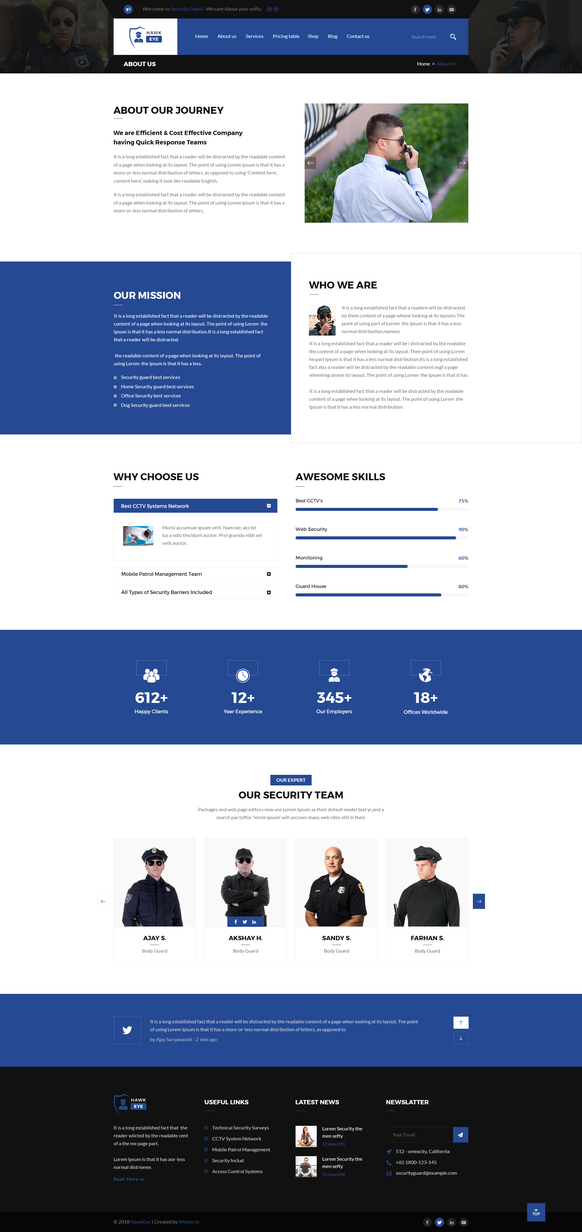 Hawkeye - Security Services & Guarding HTML Template by webstrot | ThemeForest